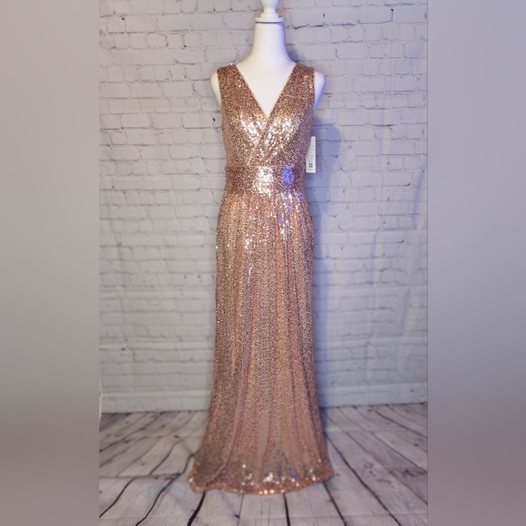 Kate Kasin | Dresses | Rose Gold Sequin Dress | Poshmark
